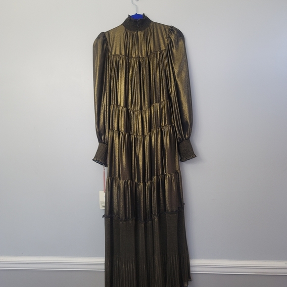 Alex Marie | Dresses | Alex Marie Raquel Metallic Chiffon Long Sleeve ...